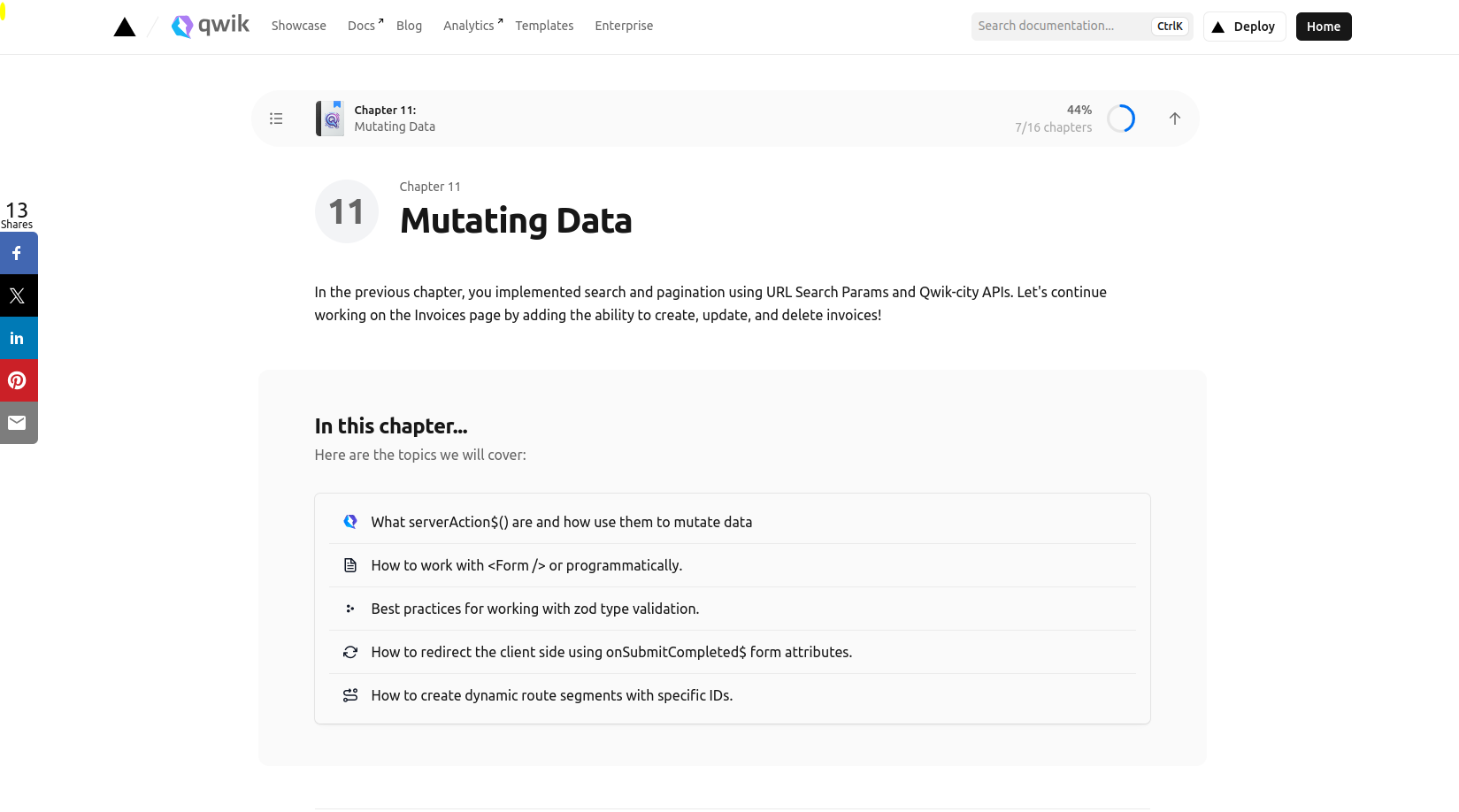 Learn Qwik | Chapter 11: Mutating Data Learn Qwik | Chapter 11: Mutating Data