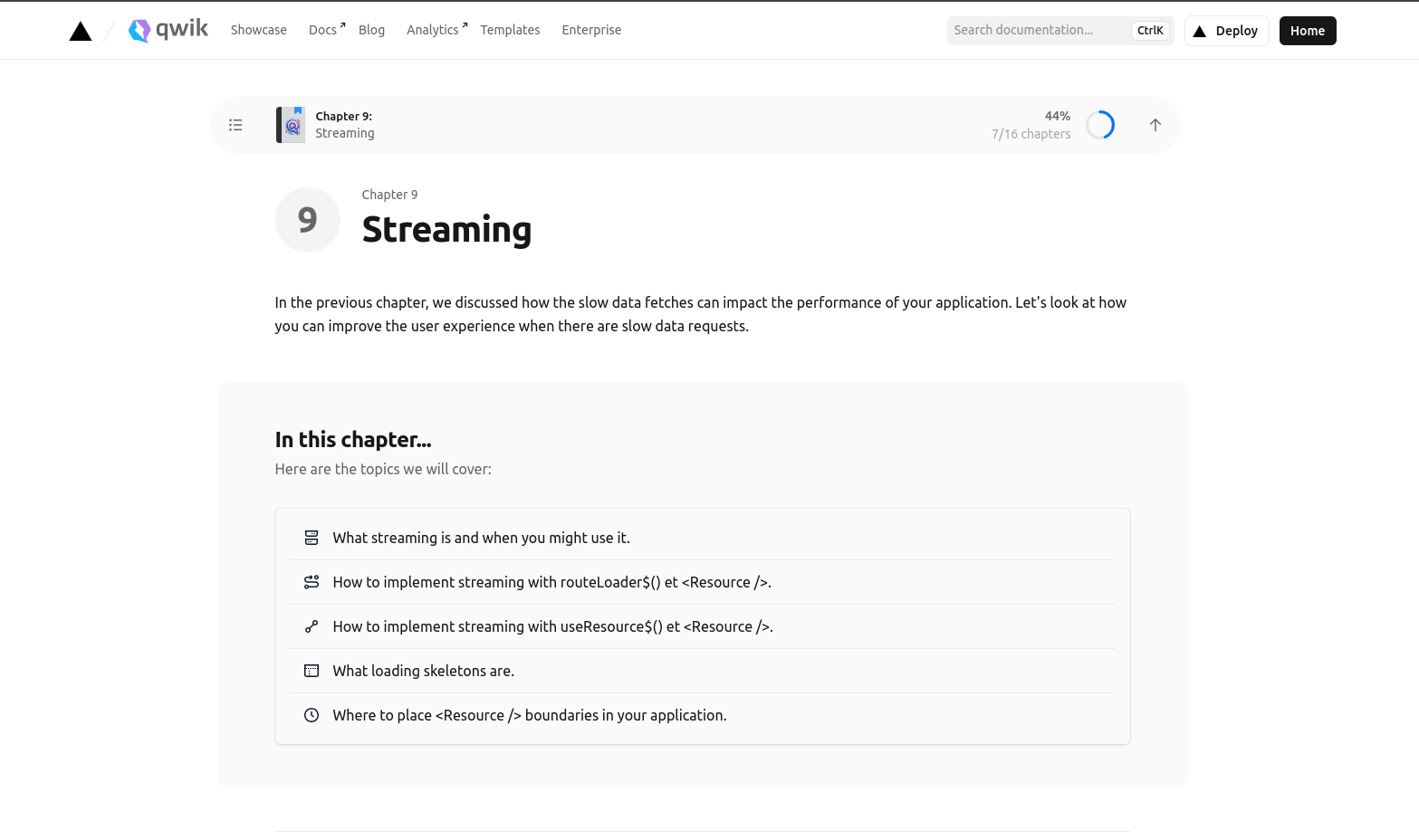 Learn Qwik | Chapter 9: Streaming Learn Qwik | Chapter 9: Streaming