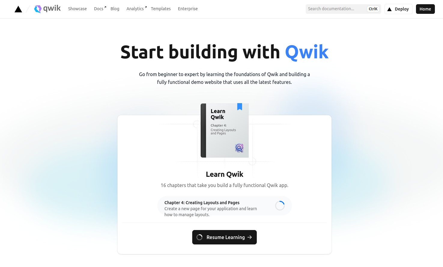 Learn Qwik | Start building with Qwik Learn Qwik | Start building with Qwik